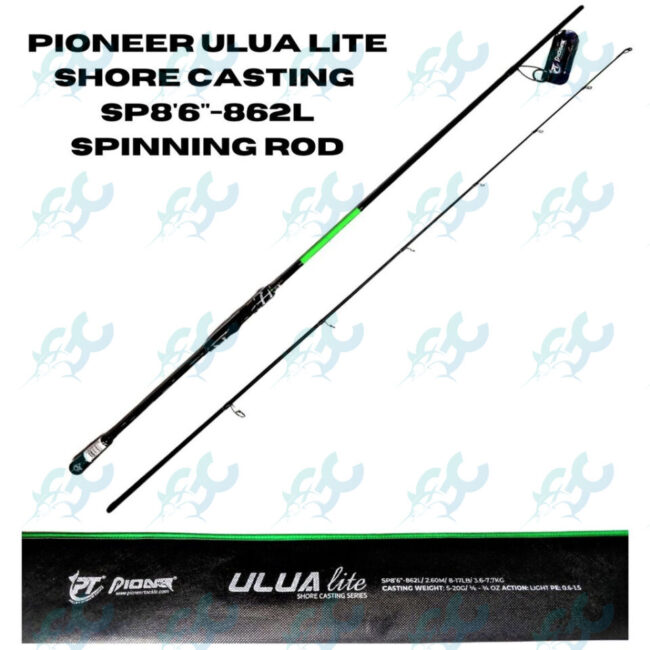 (10pcs) Pioneer ULUA LITE Shore Casting 862L / 862ML Spinning Fishing ...