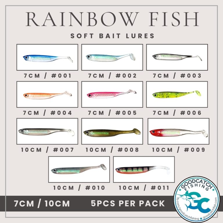 Rainbow Fish Soft Bait Shad 70mm 100mm Lures 7cm 10cm 5pcs per pack ...