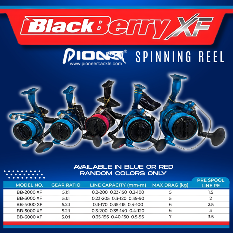 Pioneer Black Berry XF Spinning Reel 2000 3000 4000 5000 6000 Series ...